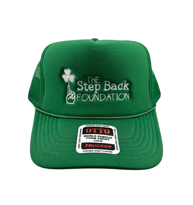 Kelly Green Foam Shamrock Trucker – The Step Back Foundation